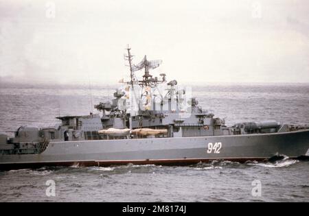 A starboard beam view of the Soviet Krivak I class frigate 971 (FFG 971 ...