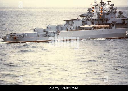 The Soviet Krivak II-class guided missile frigate Revnostnyy is ...