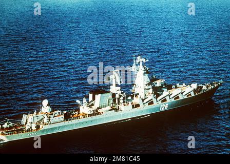 A view of SA-N-6 vertical missile launchers and SS-N-19 cruise missile ...