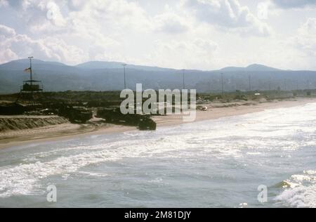 A view of the Marine Beachmaster Unit 2 headquarters located at Green ...