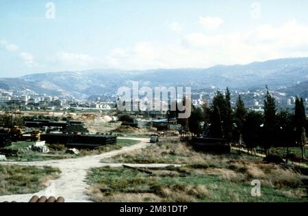A view from a bunker position as atop Checkpoint 73 as Marines observe ...