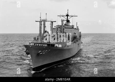 A port bow view of the ammunition ship USS KISKA (AE-35). Country ...