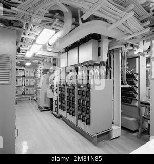 An interior view of the radar identification friend-or-foe and combat ...