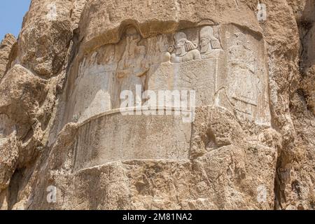 Grandee relief of Bahram II in Naqsh-e Rostam, Iran Stock Photo - Alamy