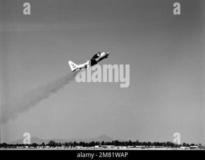 Right side view of a KC-130 Hercules aircraft, equipped with jet assist ...