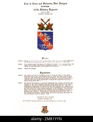 Approved insignia for: 327th Infantry Regiment, 2nd Battalion. Country ...