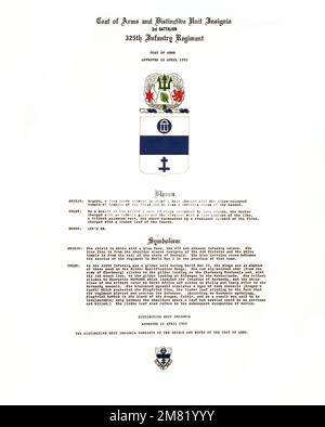 Approved insignia for: 325th Infantry Regiment, 4th Battalion. Country ...