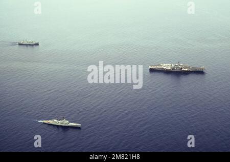 A port quarter view of the combat stores ship USNS MARS (T-AFS-1) and ...