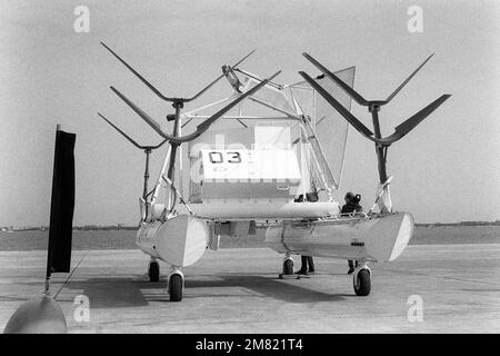 A mine countermeasures hydrofoil sled on the flight line prior to ...