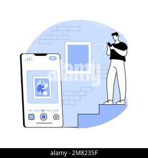 Augmented reality experience with 5G isolated cartoon vector ...