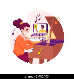 Piano class isolated cartoon vector illustration Stock Vector Image ...