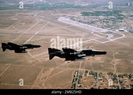 A right side view of an F-4G Advanced Wild Weasel Phantom II and an F ...