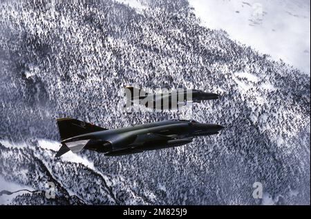 A right side view of an F-4G Advanced Wild Weasel Phantom II and an F ...
