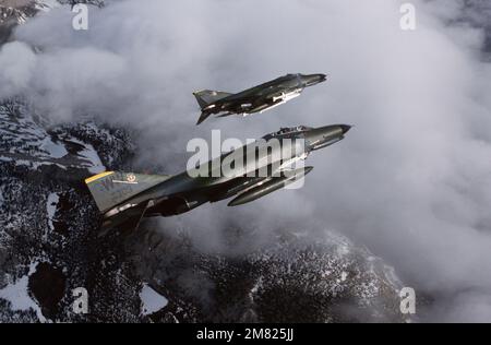 A right side view of an F-4G Advanced Wild Weasel Phantom II and an F ...