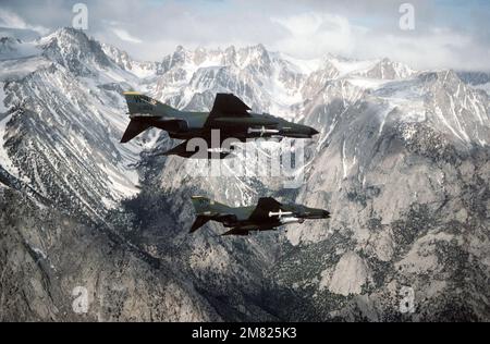 A right side view of an F-4G Advanced Wild Weasel Phantom II and an F ...