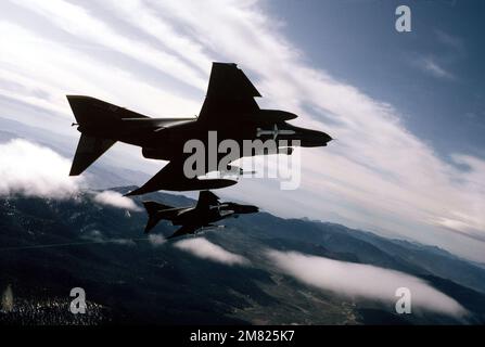 A right side view of an F-4G Advanced Wild Weasel Phantom II and an F ...