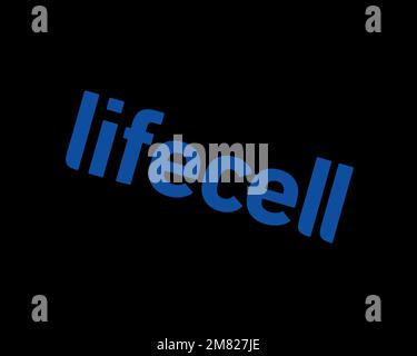 Lifecell, rotated logo, black background Stock Photo - Alamy