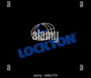 Lockton Companies, rotated logo, black background B Stock Photo - Alamy