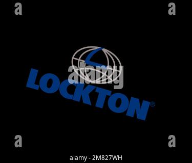 Lockton Companies, rotated logo, black background Stock Photo - Alamy