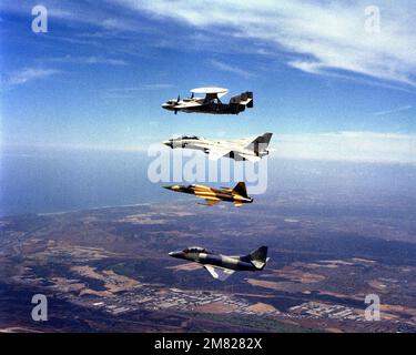 An air-to-air bottom view of an F-14 Tomcat aircraft from Fighter ...