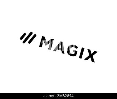 Magix, rotated logo, white background Stock Photo - Alamy