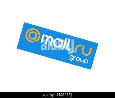 Mail. Ru, rotated logo, white background Stock Photo - Alamy