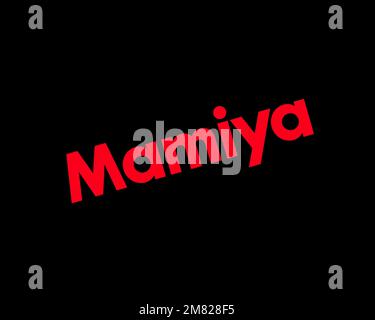 Mamiya, rotated logo, black background B Stock Photo - Alamy