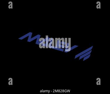 Malev Hungarian Airline, rotated logo, black background Stock Photo - Alamy