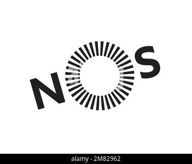 NOS Portuguese media company, rotated logo, white background B Stock ...