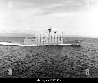Aerial starboard beam view of the HMAS DARWIN (F 04) underway. This ...
