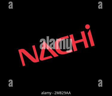 Nachi Fujikoshi, rotated logo, black background B Stock Photo - Alamy