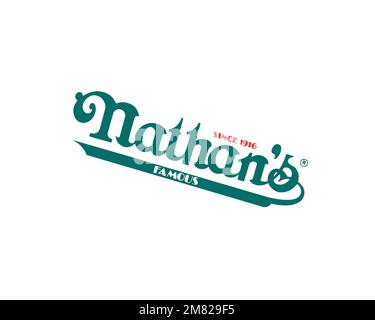 Nathan's Famous, Logo, White Background Stock Photo - Alamy
