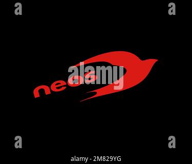 Neos airline, rotated logo, black background B Stock Photo - Alamy