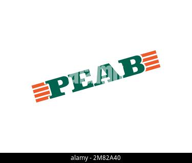 Peab, rotated logo, white background B Stock Photo - Alamy