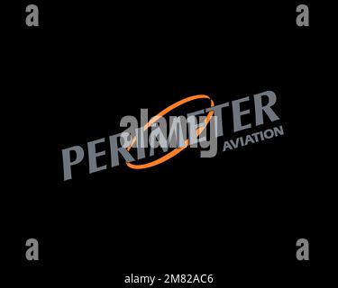 Perimeter Aviation, rotated logo, black background B Stock Photo - Alamy