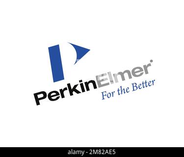 PerkinElmer, rotated logo, white background B Stock Photo - Alamy