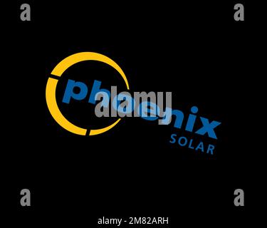 Phoenix Solar, rotated logo, black background Stock Photo - Alamy