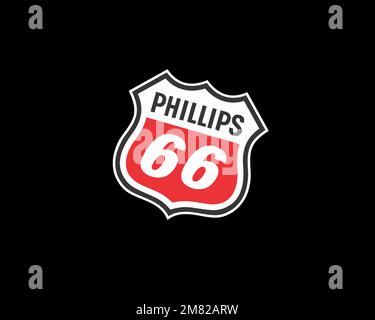 Phillips 66, rotated logo, black background Stock Photo - Alamy