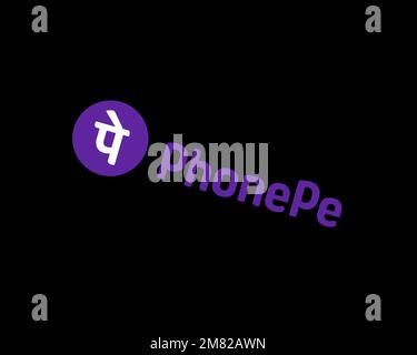 PhonePe, rotated logo, black background Stock Photo - Alamy
