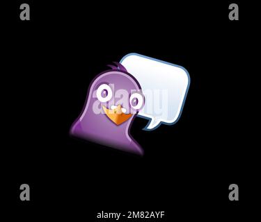 Pidgin software, rotated logo, black background Stock Photo - Alamy