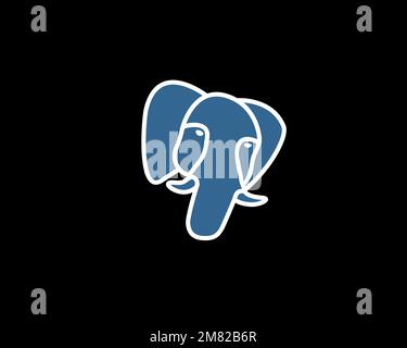 PostgreSQL, Logo, Black background Stock Photo - Alamy
