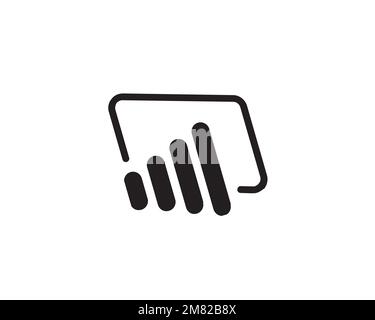Power BI, rotated logo, white background B Stock Photo - Alamy