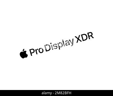 Pro Display XDR, rotated logo, white background B Stock Photo - Alamy
