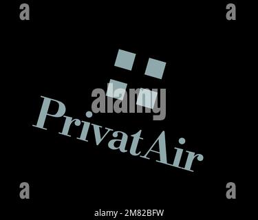 PrivatAir, rotated logo, black background Stock Photo - Alamy