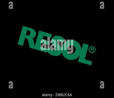 RESOL, rotated logo, black background Stock Photo - Alamy