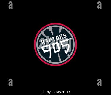 Raptors 905, rotated logo, black background B Stock Photo - Alamy