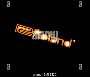 Roland Corporation, Logo, Black background Stock Photo - Alamy