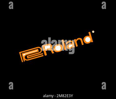 Roland Corporation, Logo, Black background Stock Photo - Alamy