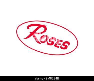Roses store, rotated logo, white background Stock Photo - Alamy