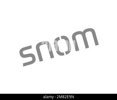 Snom, rotated logo, white background B Stock Photo - Alamy